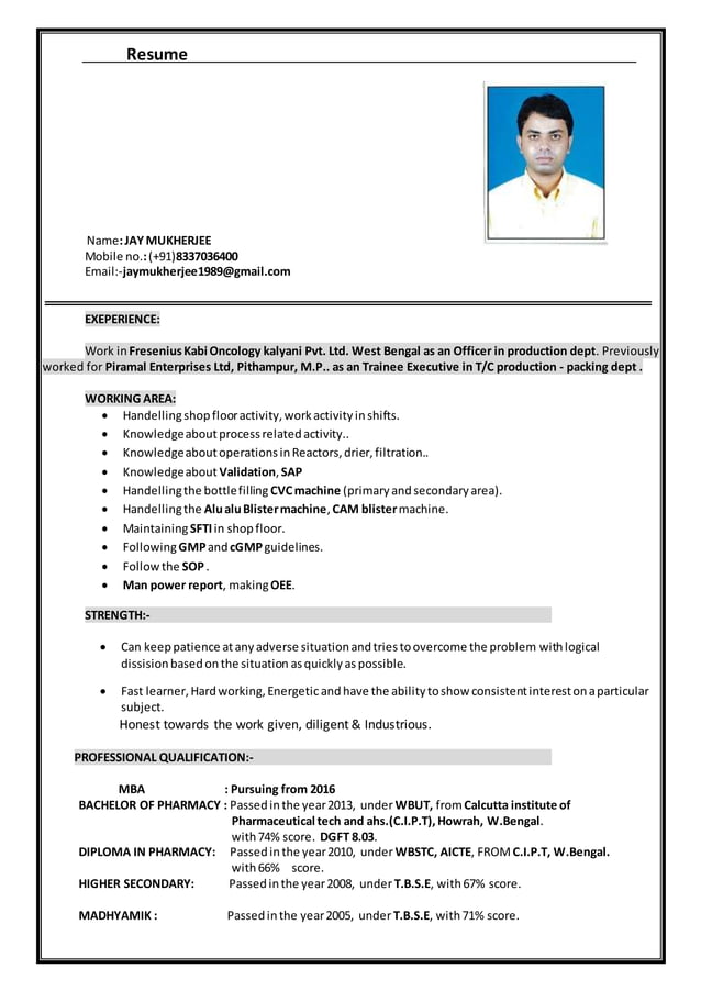 Jay mukherjee resume | PDF