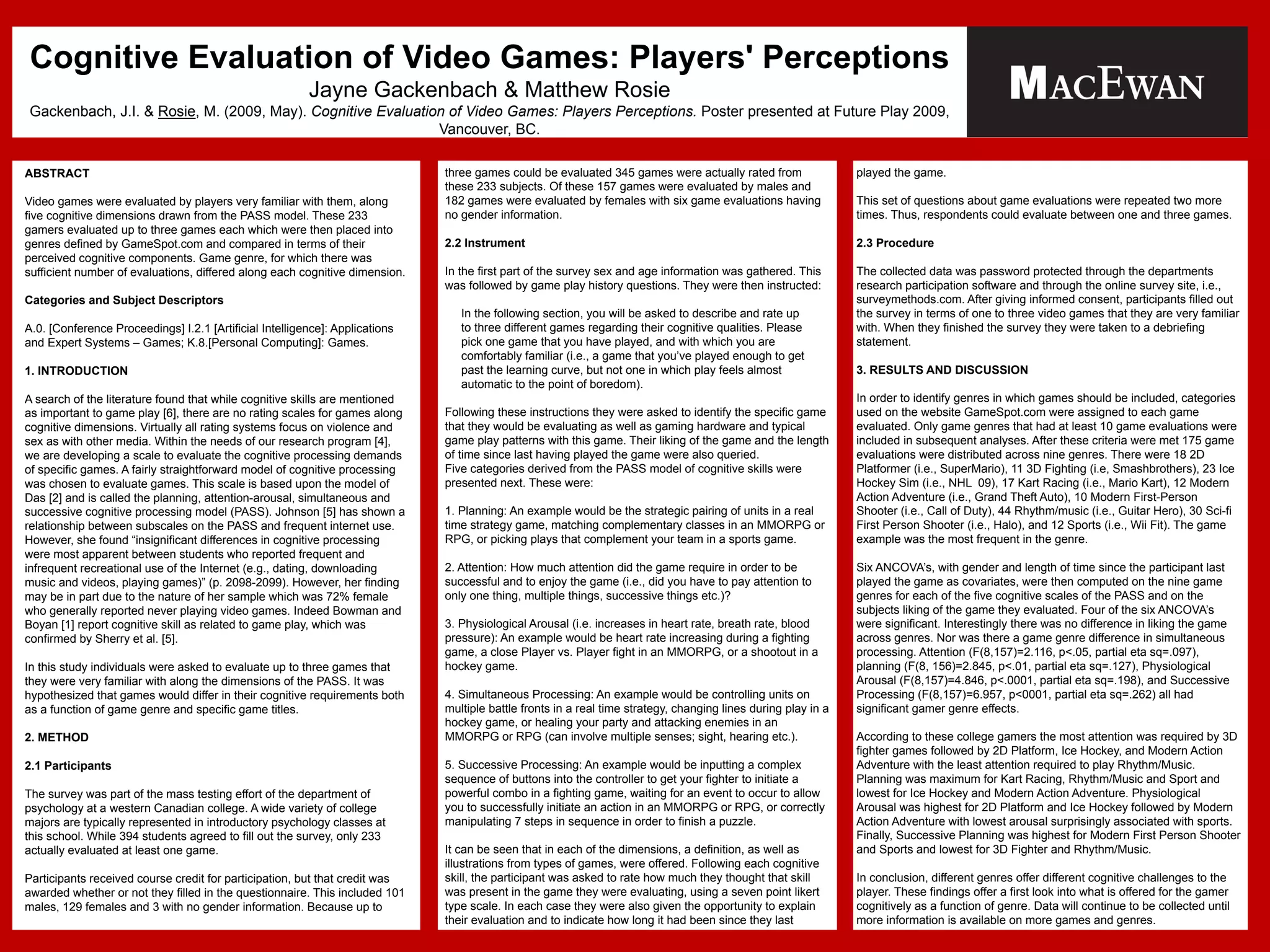 Cognitive Evaluation of Video Games: Players' Perceptions | PPT