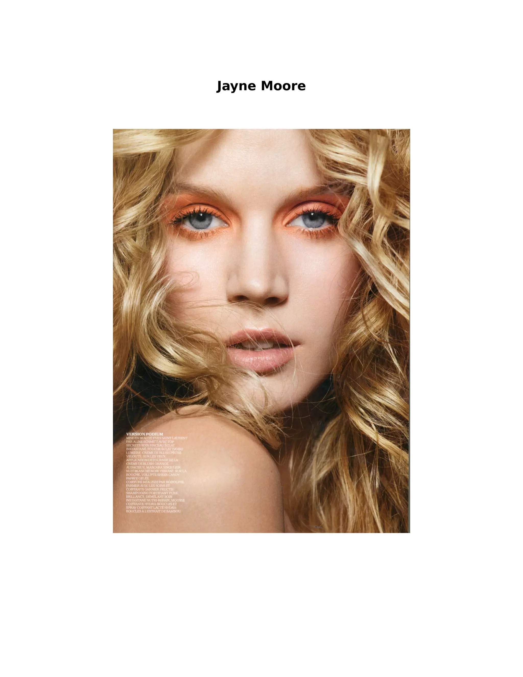 Jayne Moore – Fashion Model & Artist | PDF