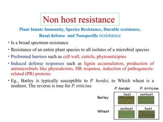 NON HOST RESISTANCE IN PLANTS | PPTX