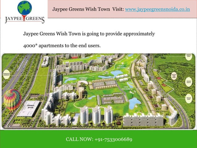 Jaypee Greens Wish Town: Approximately 4000 * Apartments Ready | PPT