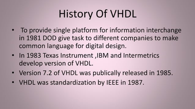 VHDL summer training (ppt) | PPT