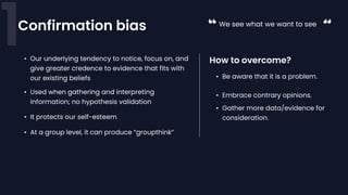 Understanding & Overcoming Cognitive Bias as UX Designers | PDF