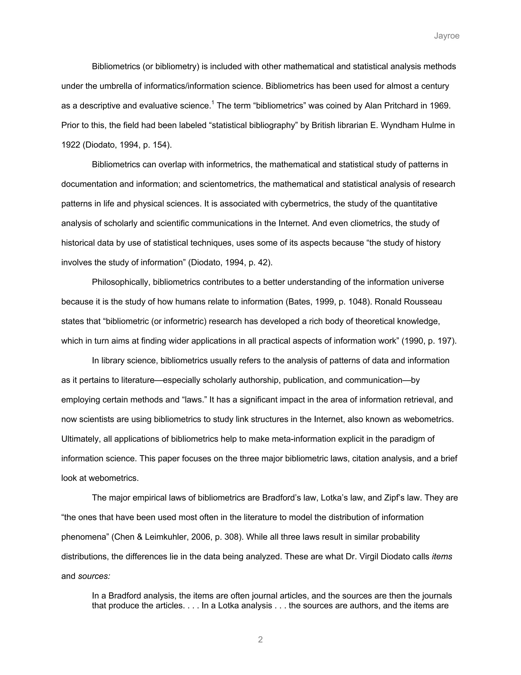 Jayroe Bibliometrics for Dummies 2008 | PDF