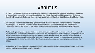 JAYVEER OVERSEAS | PPTX | Manufacturing Industry | Industries