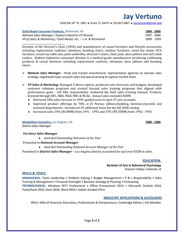 Jay Vertuno - Resume' | DOCX