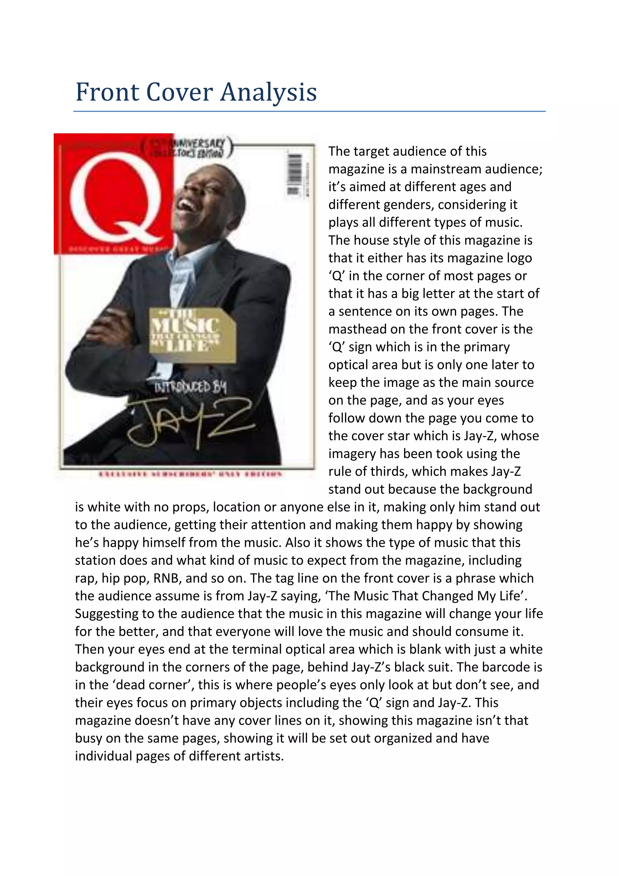 Front Cover Analysis | PDF