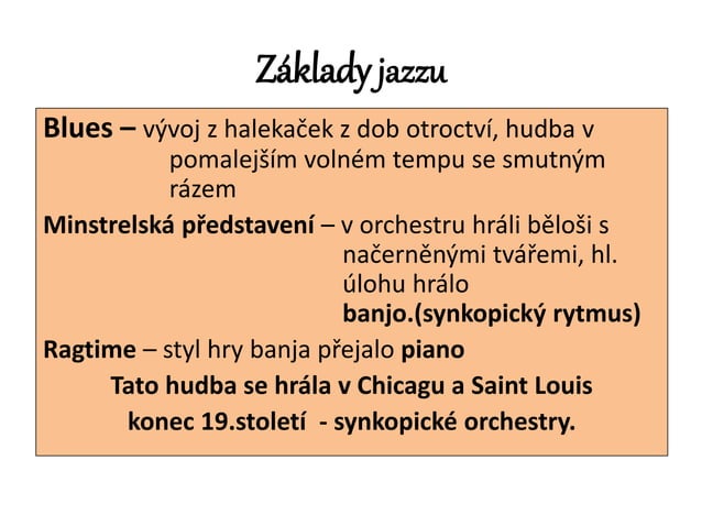 Les bases du jazz/ Basics of jazz/ أساسيات الجاز | PPT