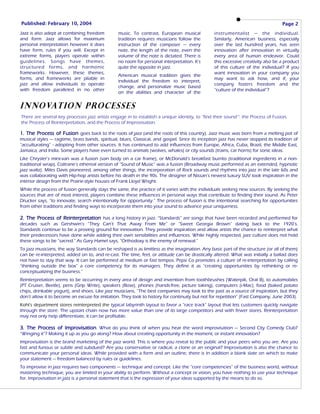 Jazz and Innovation | PDF