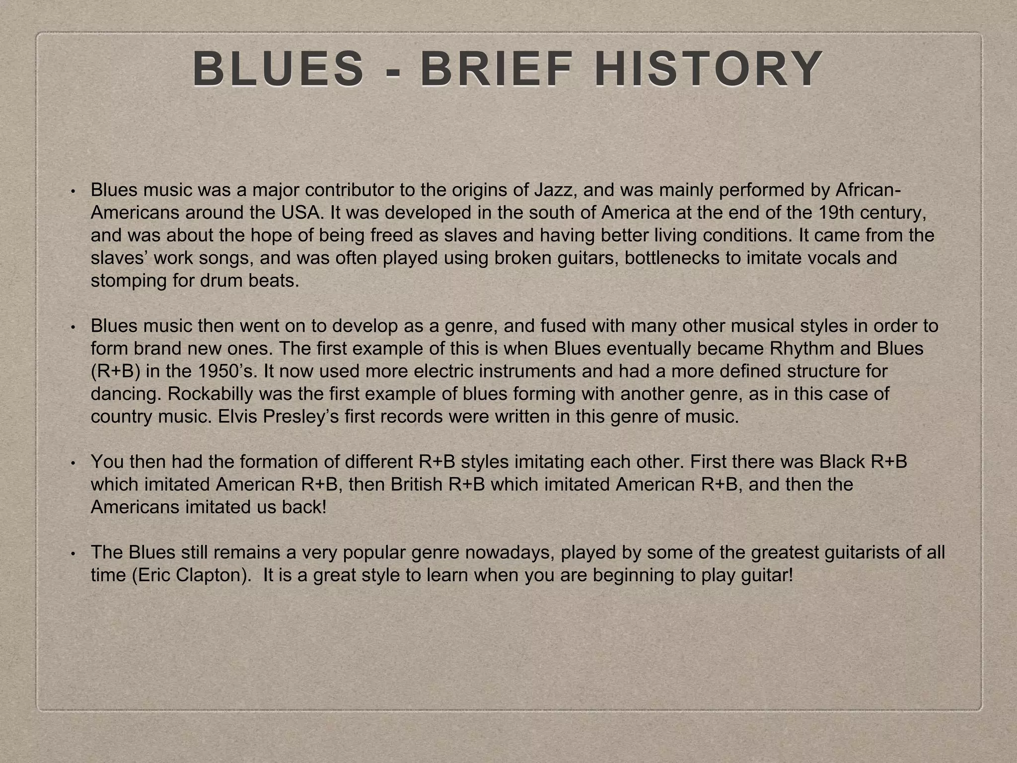 Jazz and Blues Presentation | PPTX