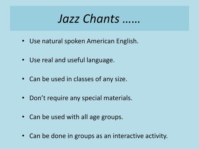 Jazz Chants for Young Learners.pptx