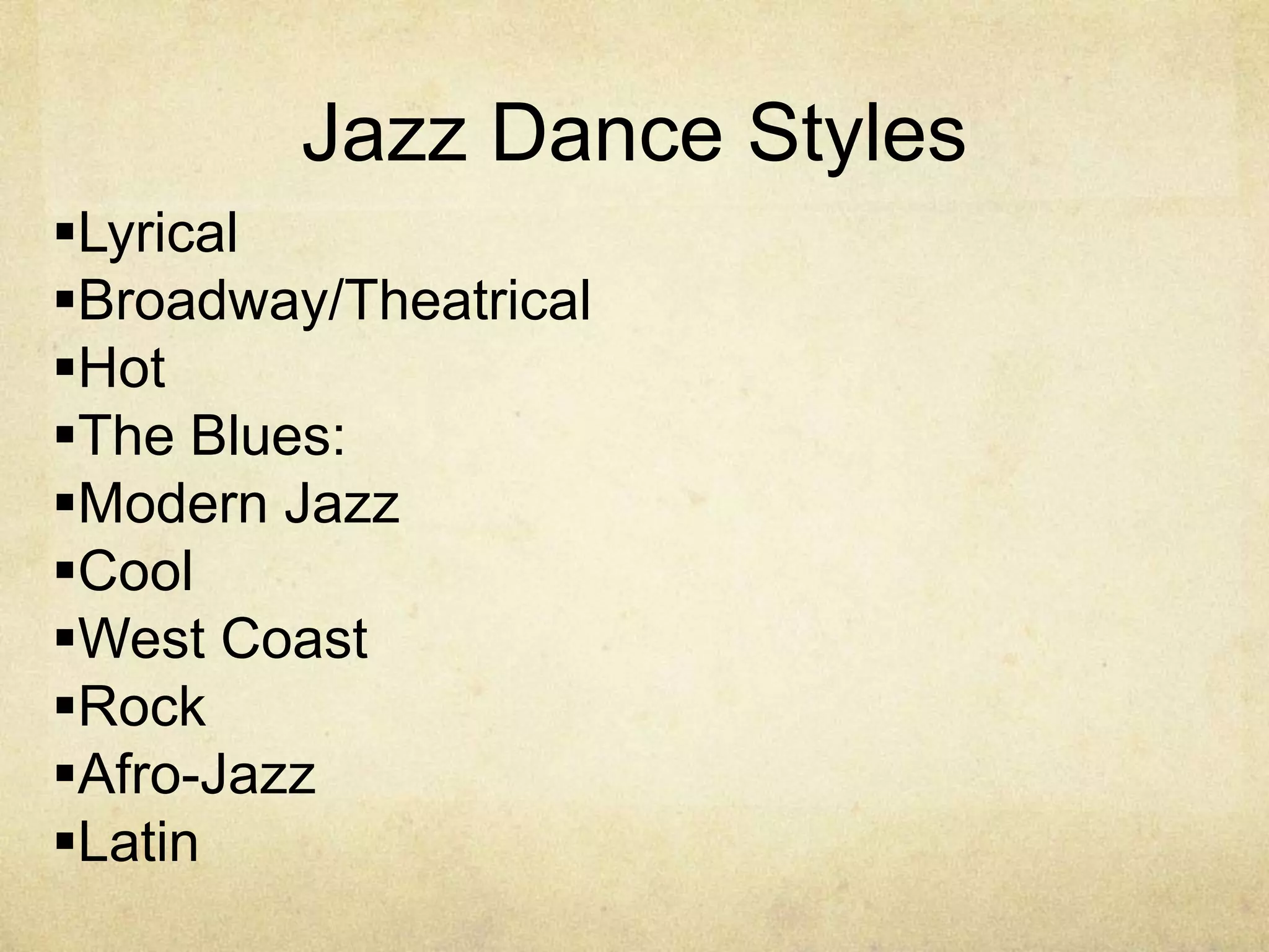 Jazz history and choreographers | PPTX