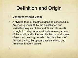 Jazz history and choreographers | PPT