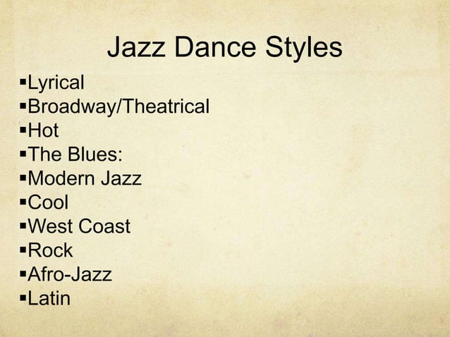 Jazz history and choreographers | PPT