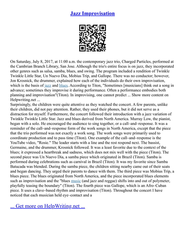 Jazz Improvisation | PDF