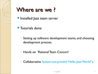 Jazz - Collaborative Software Development | PPT