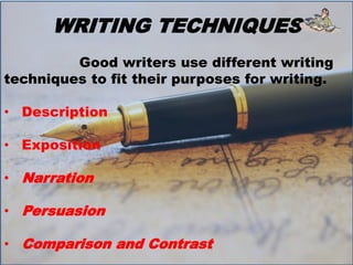 TECHNIQUES OF WRITING | PPTX