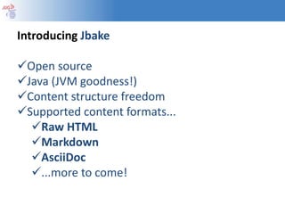 JBake on JUGChennai | PPTX