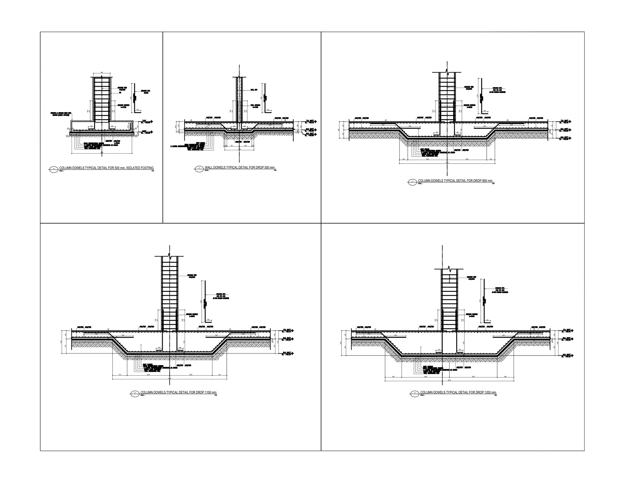 Reinforced Concrete Columns Dowels Details | PDF