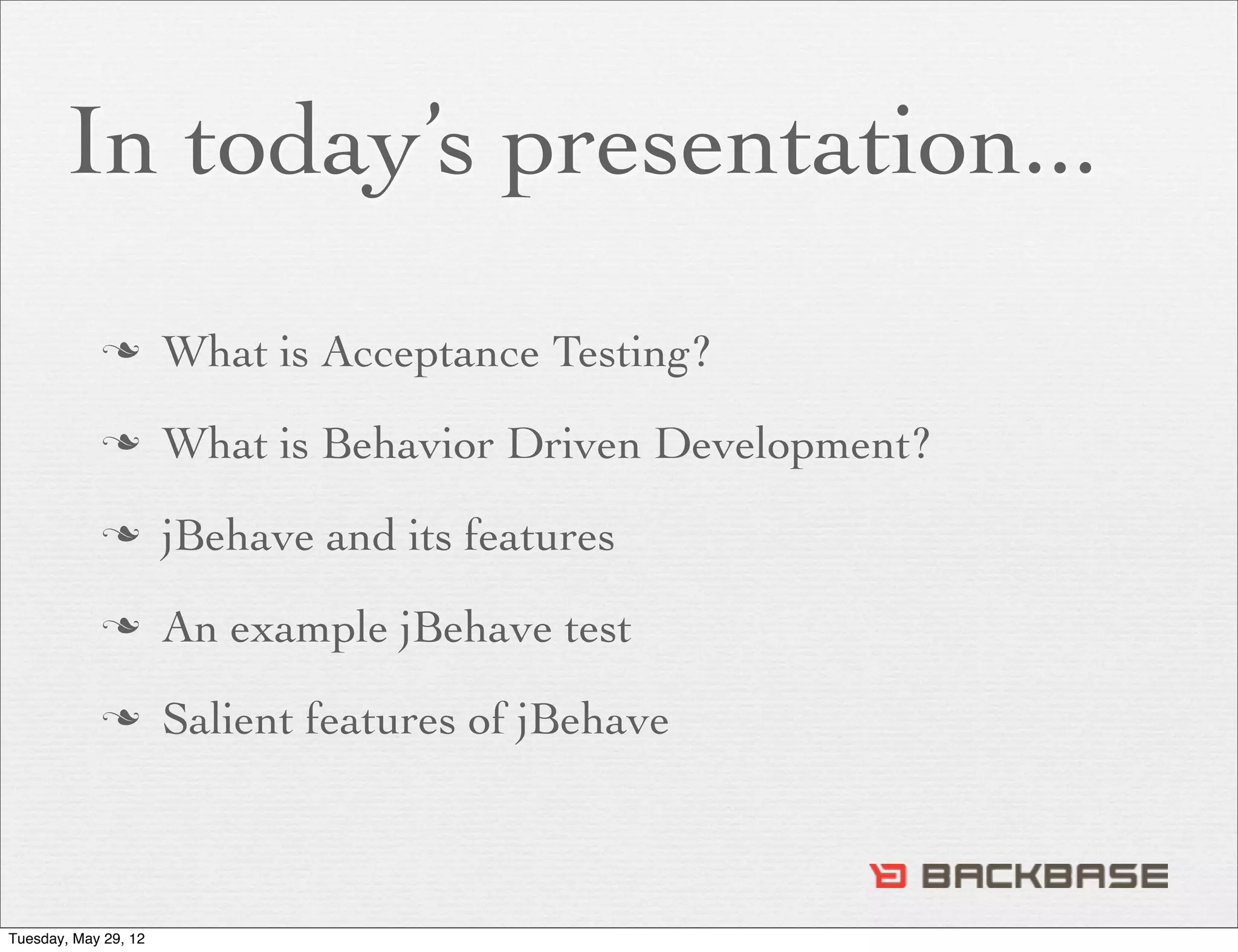BDD using JBehave | PPT