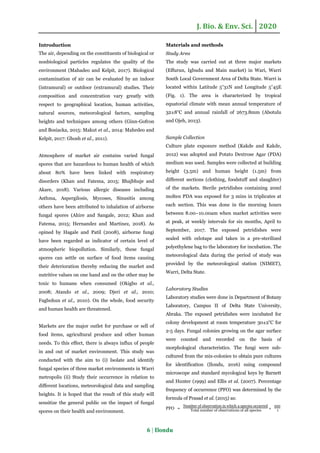 Fungal contamination of markets in Warri Metropolis: A threat to food ...