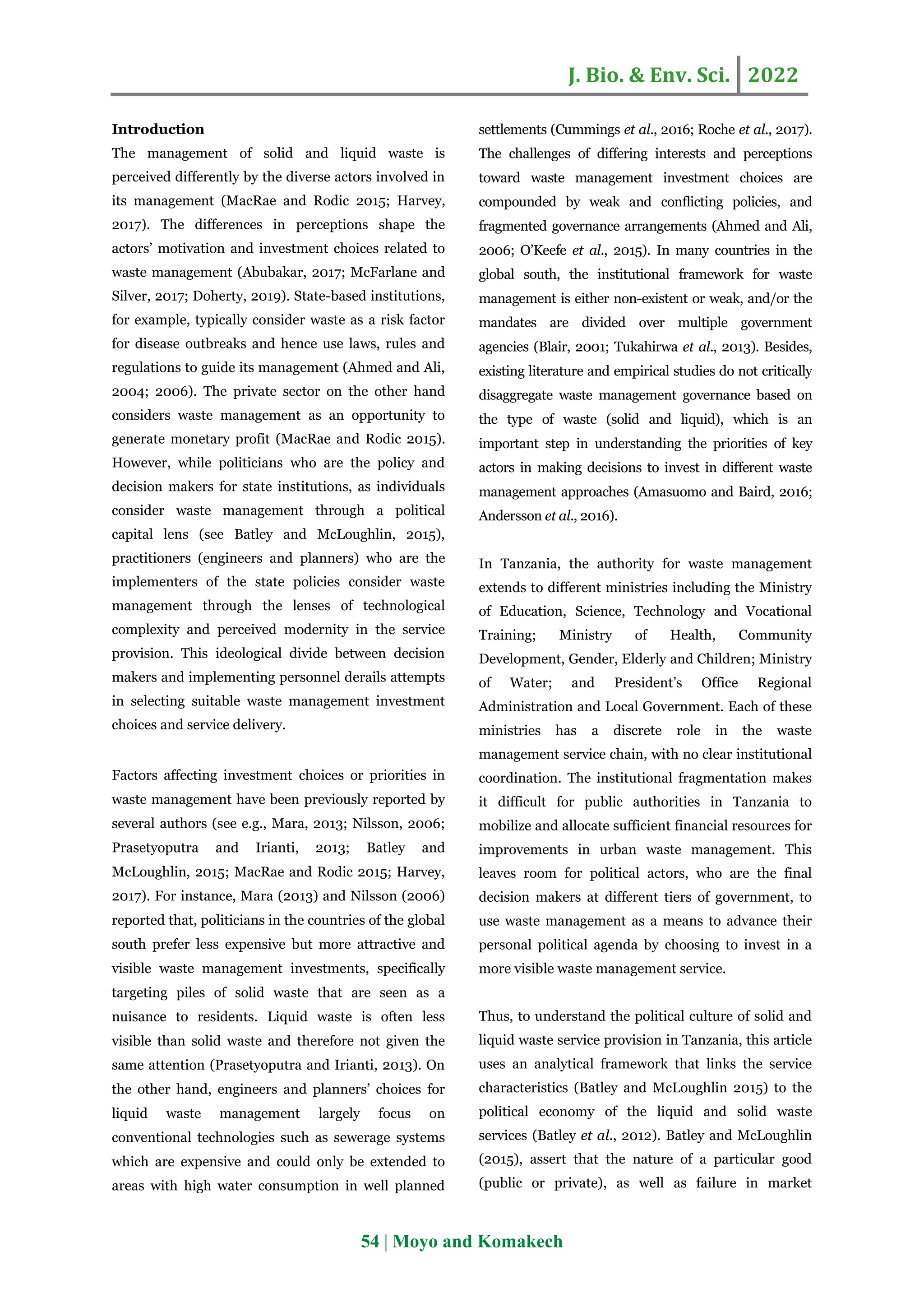 Invisible waste: Understanding the political culture of solid and ...