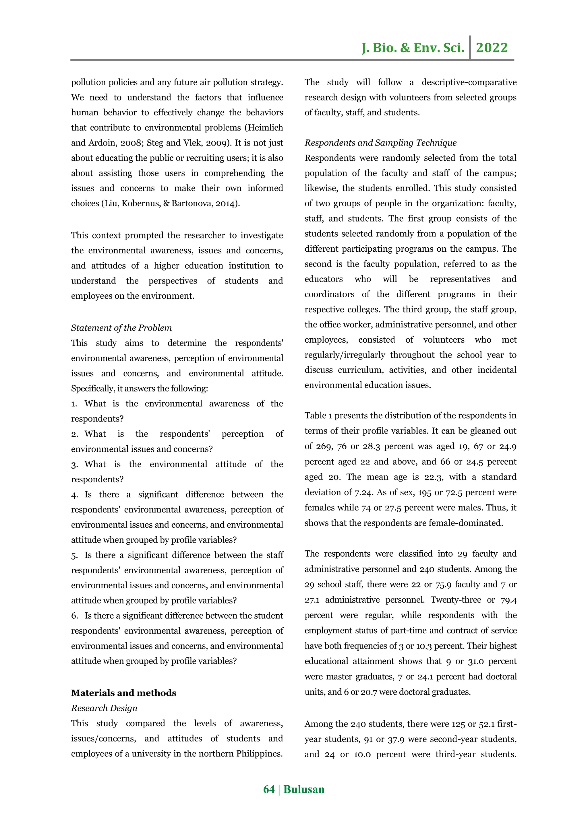 Organizations environmental awareness and attitude | PDF