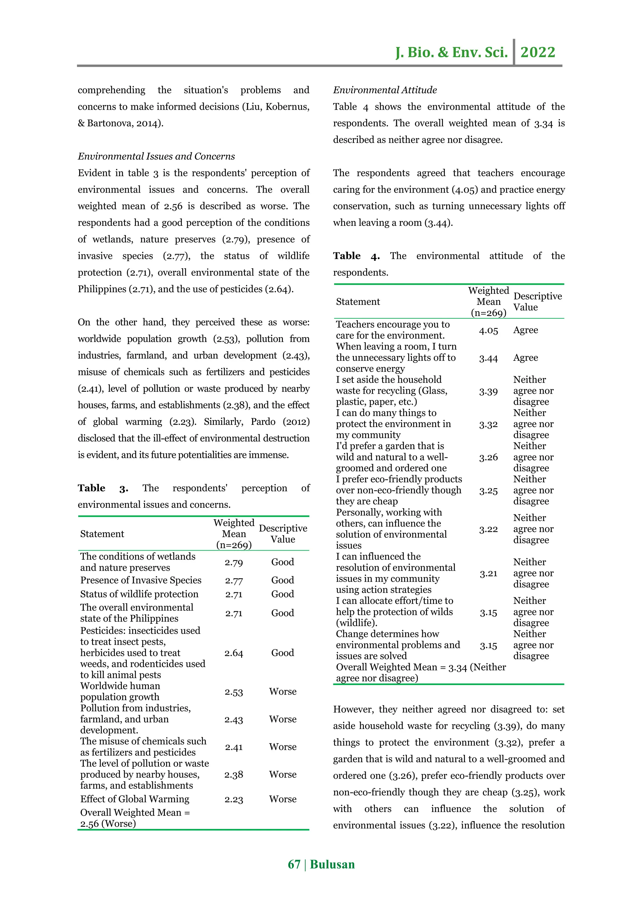 Organizations environmental awareness and attitude | PDF