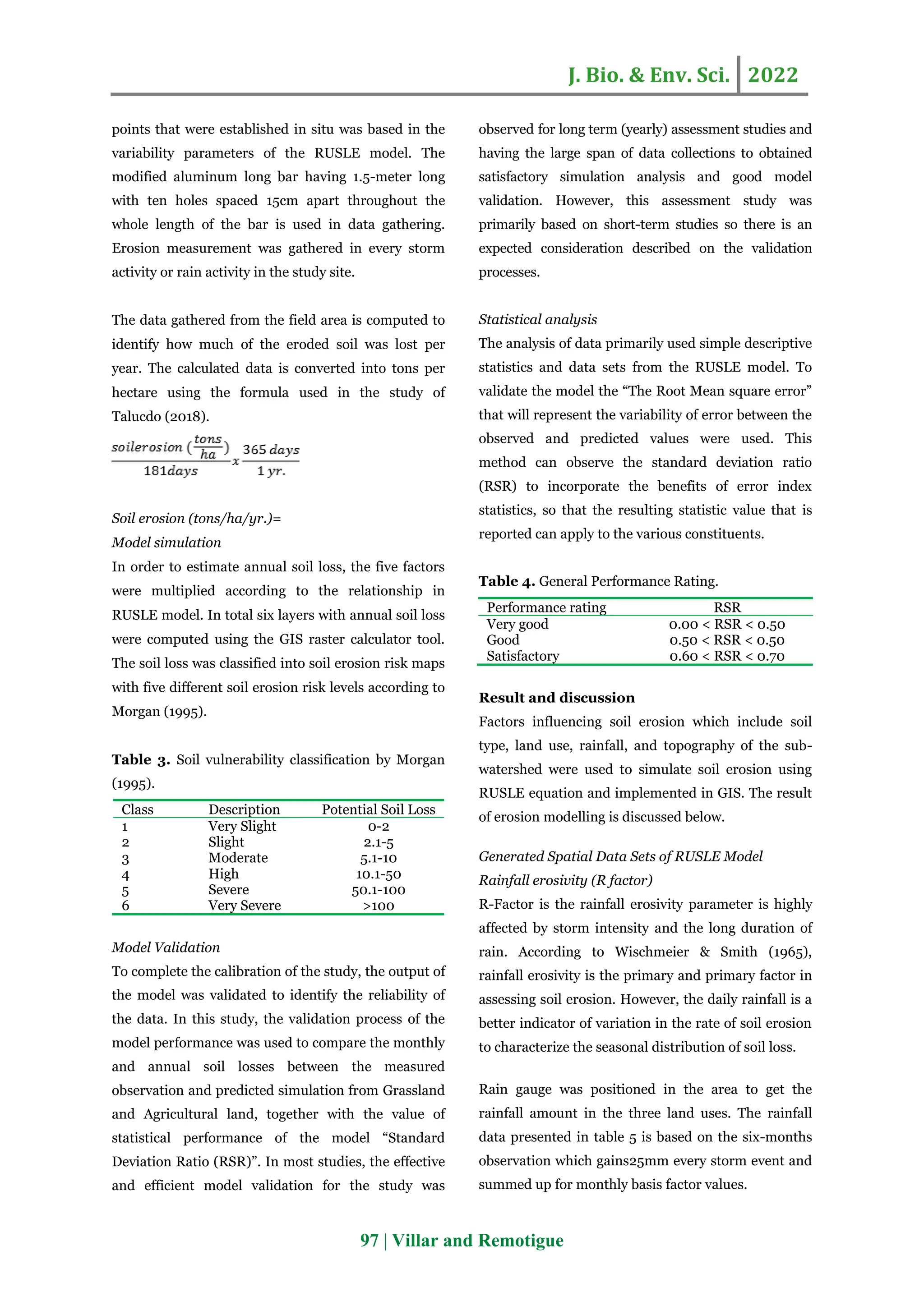Geospatial analysis of soil erosion rates using RUSLE and GIS model in ...