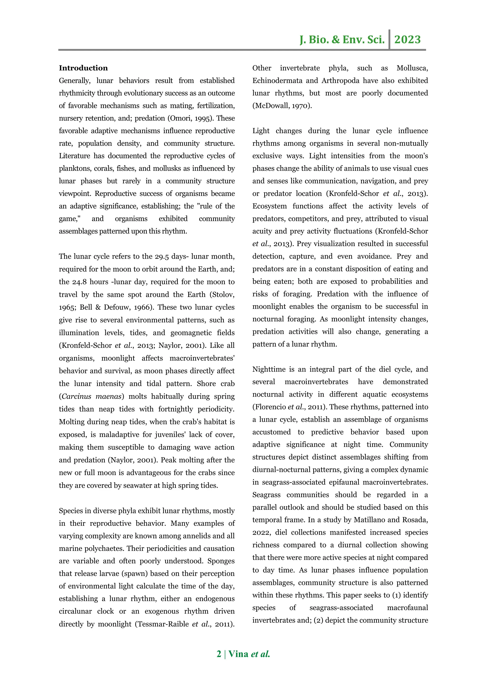 Lunar influenced community structure among Seagrass associated ...