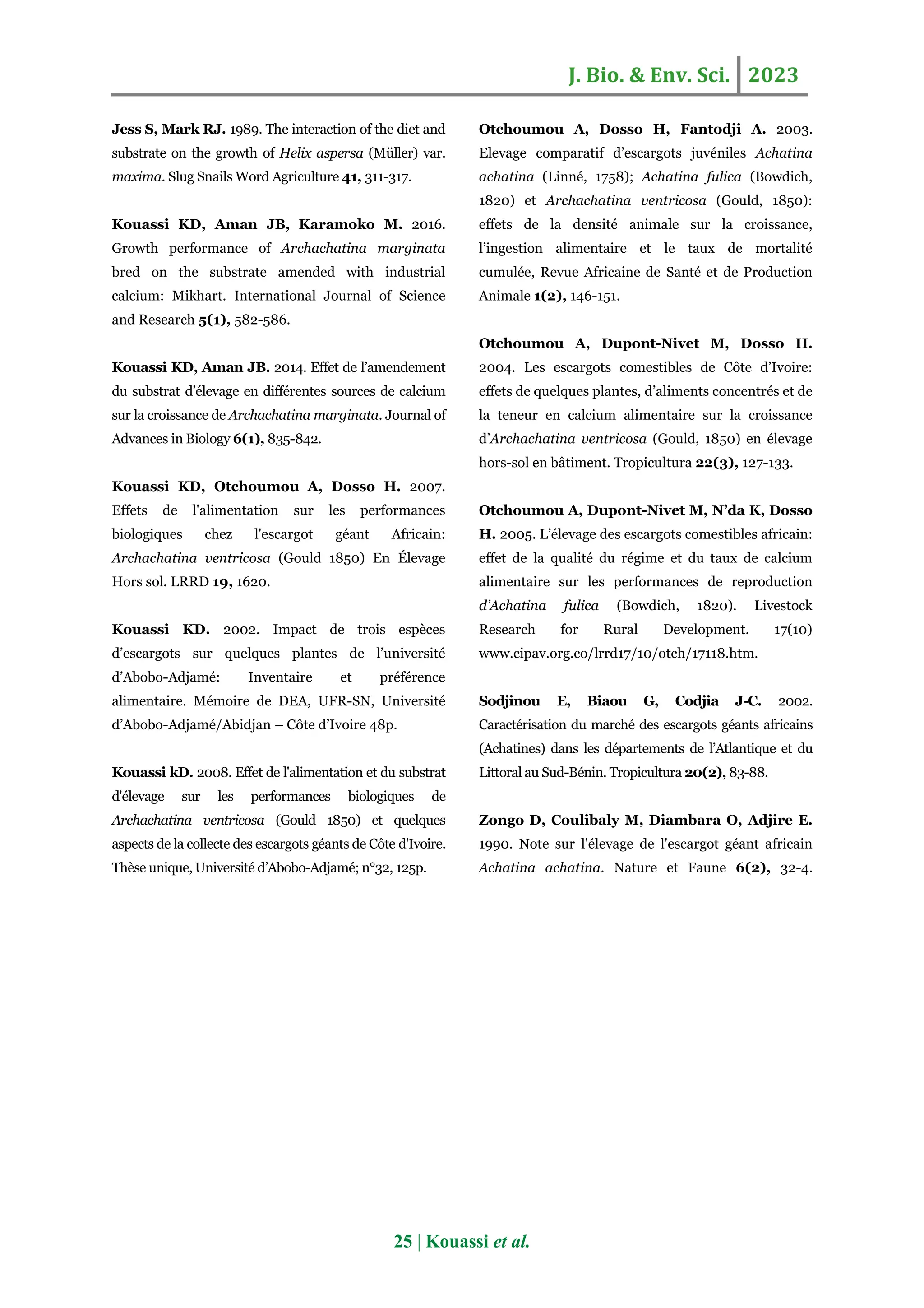 Interaction on the diet and substrate on the growth of Archachatina ...