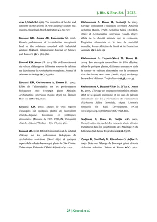 Interaction on the diet and substrate on the growth of Archachatina ...