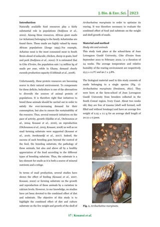 Interaction on the diet and substrate on the growth of Archachatina ...