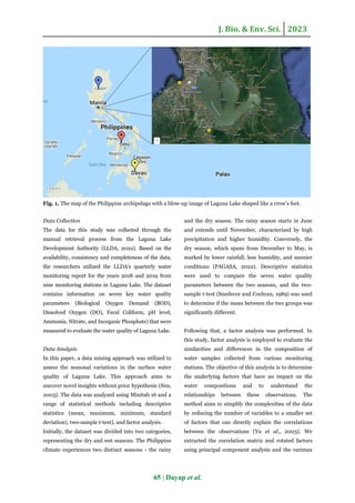 Assessment of seasonal variations in surface water quality of Laguna ...