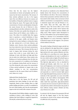 Assessment of seasonal variations in surface water quality of Laguna ...