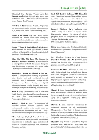 Assessment of seasonal variations in surface water quality of Laguna Lake Stations using factor ...