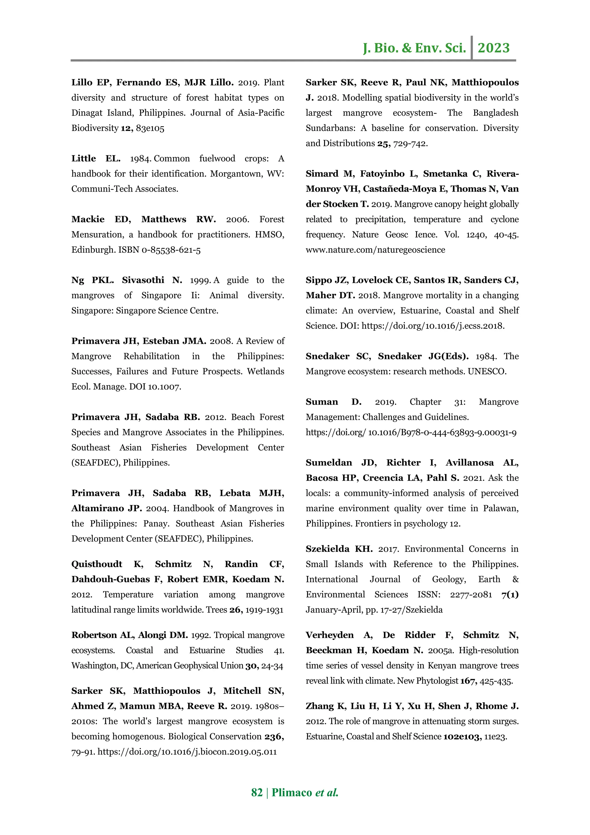 Species composition, diversity and community structure of mangroves in ...