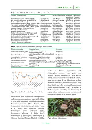Diversity of edible and medicinal wild mushrooms of Bilaspur District ...