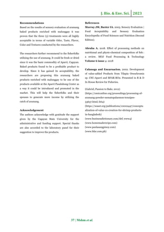 Formulation of aramang baked products enriched with malunggay | PDF