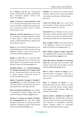 Water sources and management practices among the household residents of ...