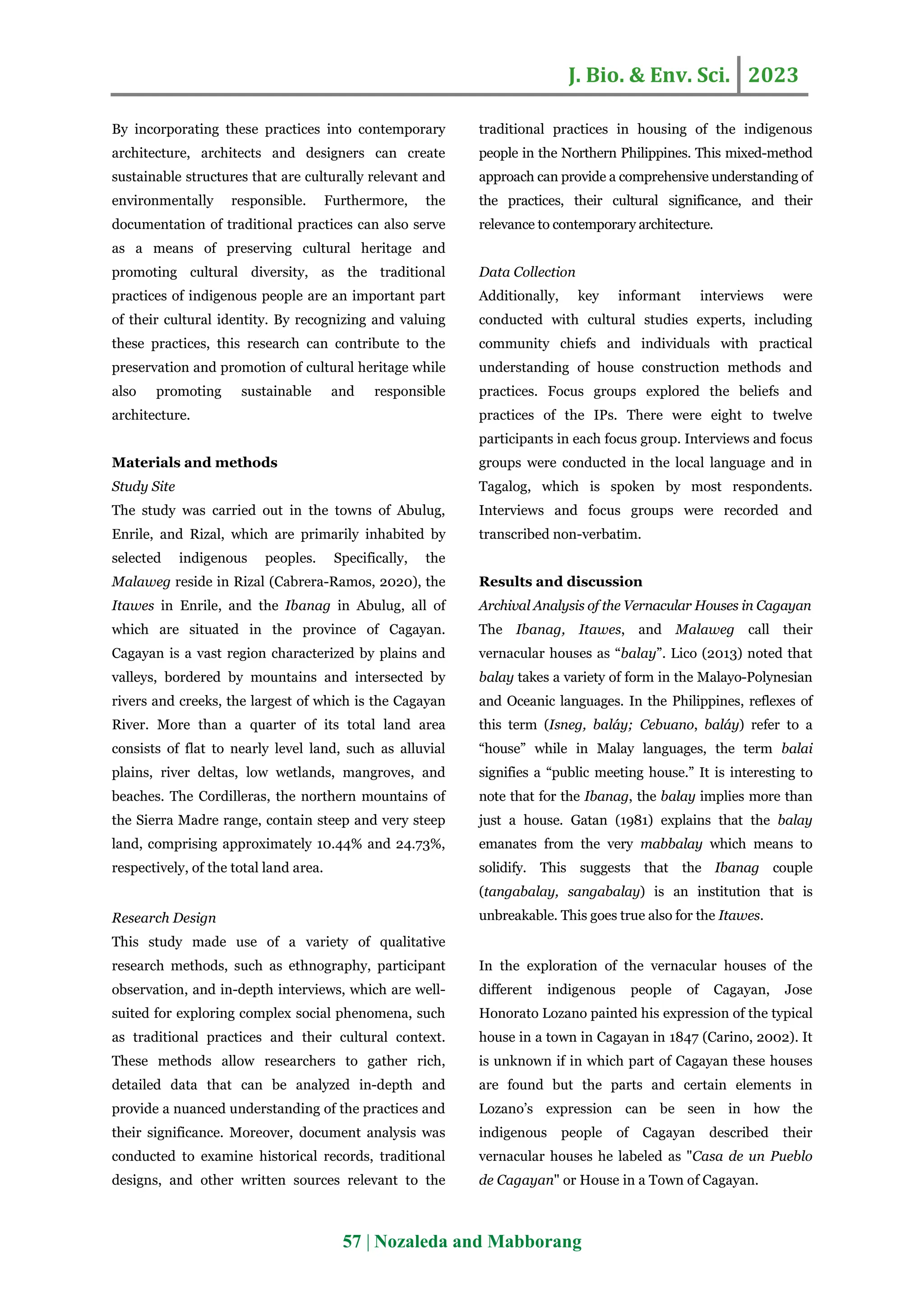 Exploring indigenous practices in Northern Philippines and their ...