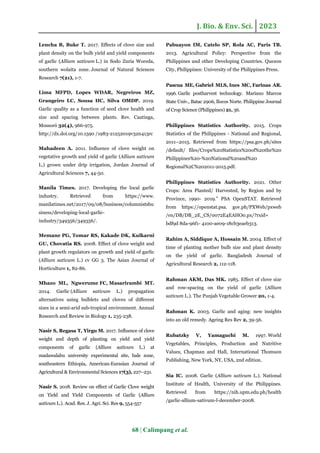 Classification of Clove sizes as planting material to the bulb yield of ...