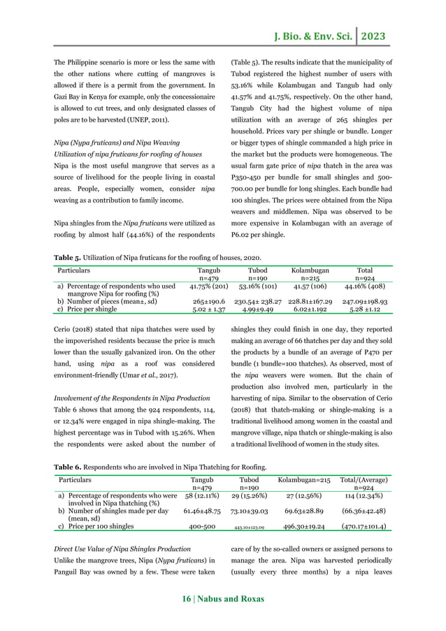 Estimating the direct use values of mangrove ecosystem: A case in ...