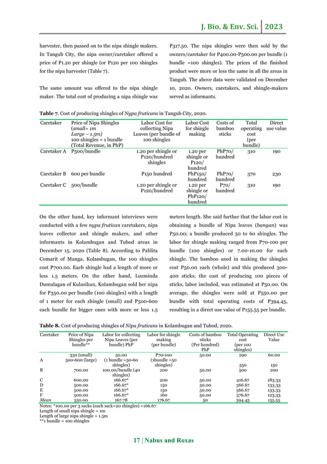 Estimating the direct use values of mangrove ecosystem: A case in ...
