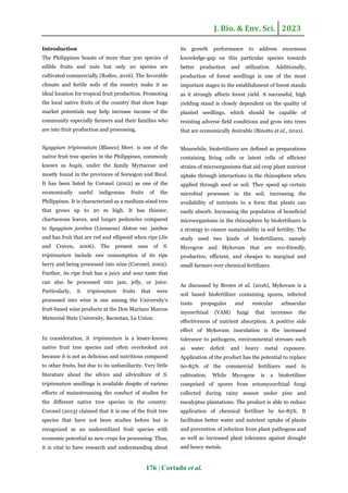 Early growth of Syzygium tripinnatum (Blanco) Merr. seedlings ...