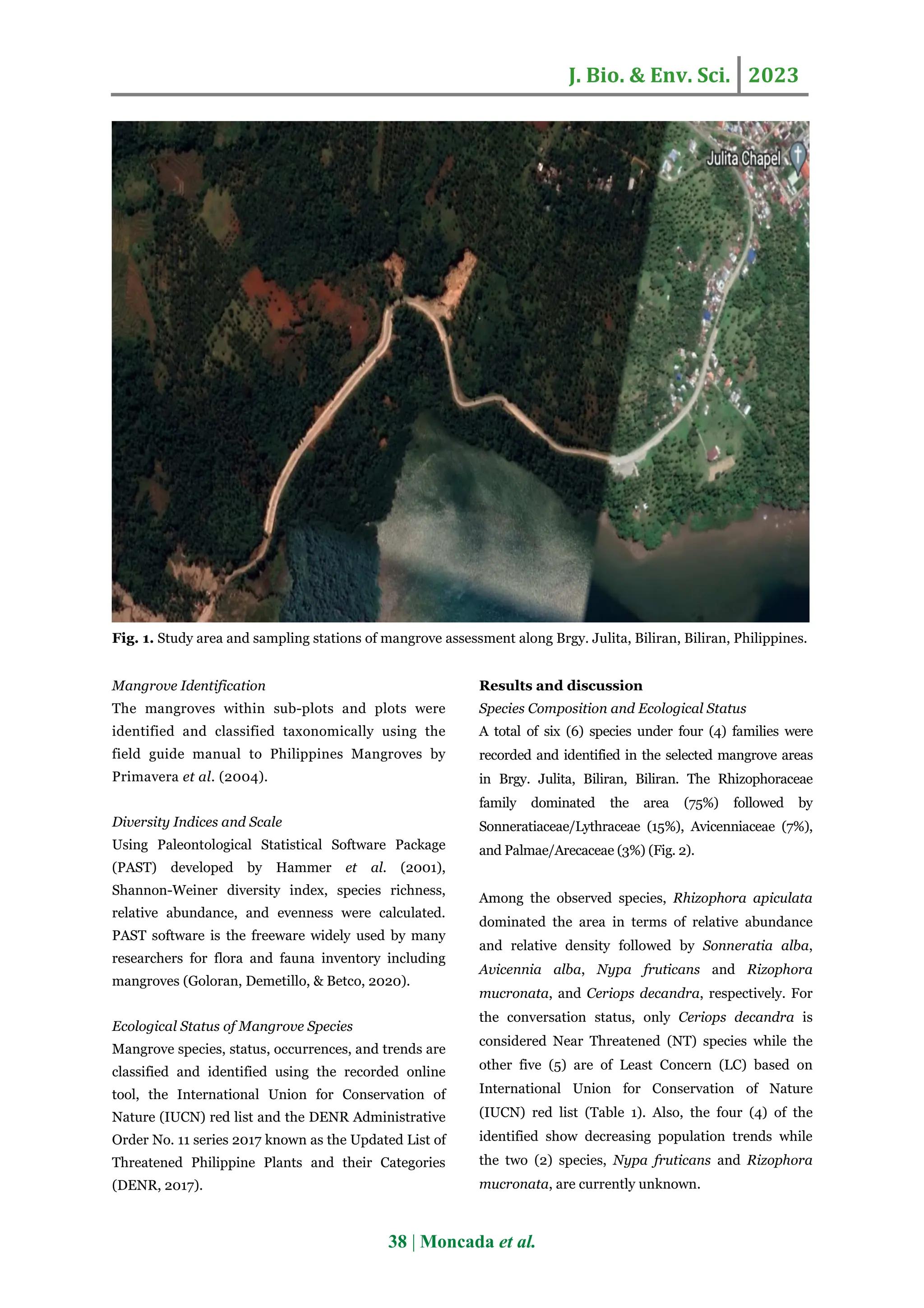 Mangrove assessment and diversity in Coastal area of Brgy. Julita ...
