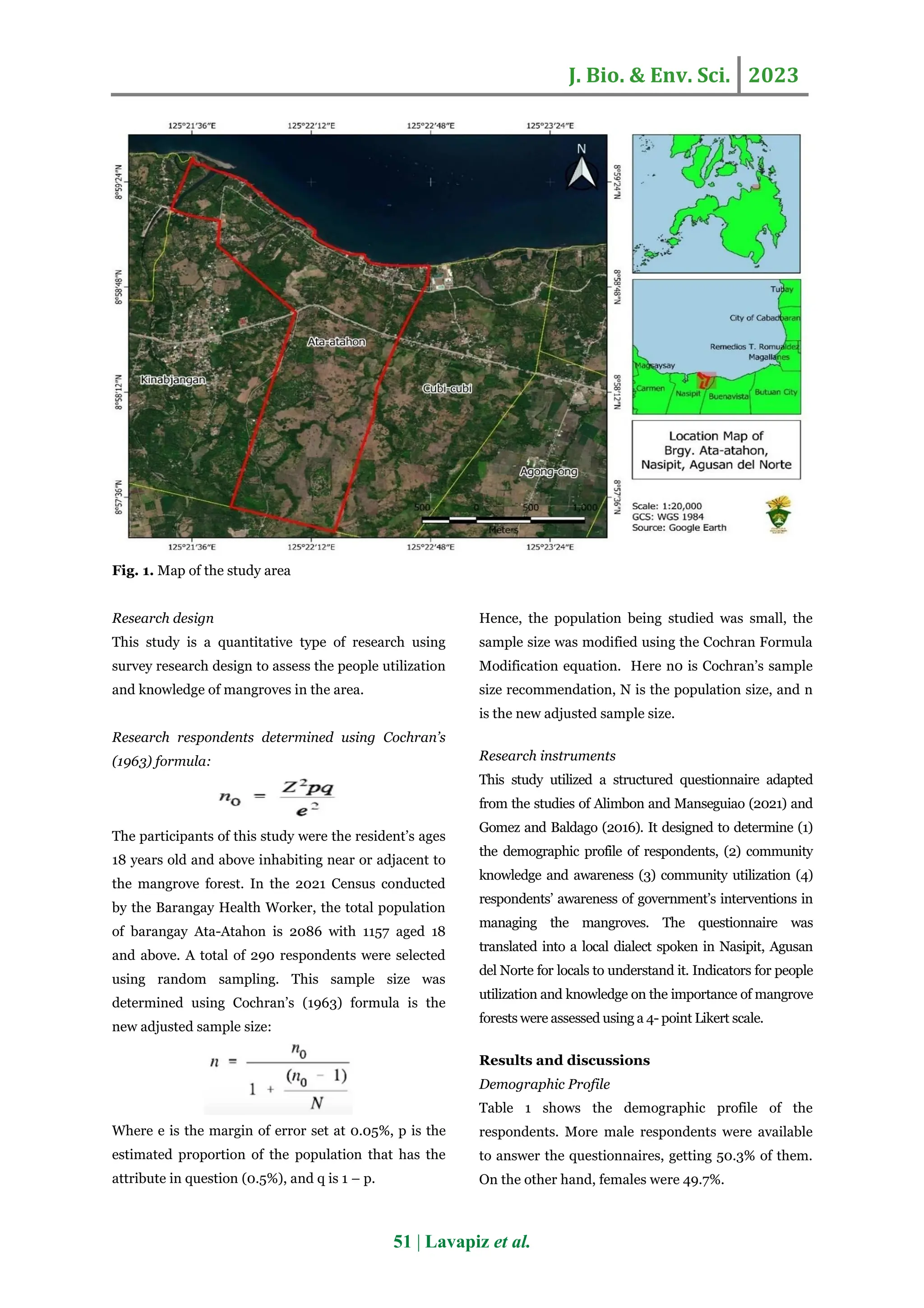 Community utilization and knowledge on the importance of Mangroves in Barangay Ata-Atahon ...