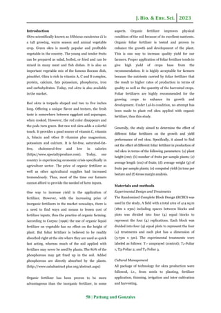 Growth and yield performance of red Okra (Hibiscus esculentus L ...