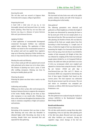 Growth and yield performance of red Okra (Hibiscus esculentus L ...