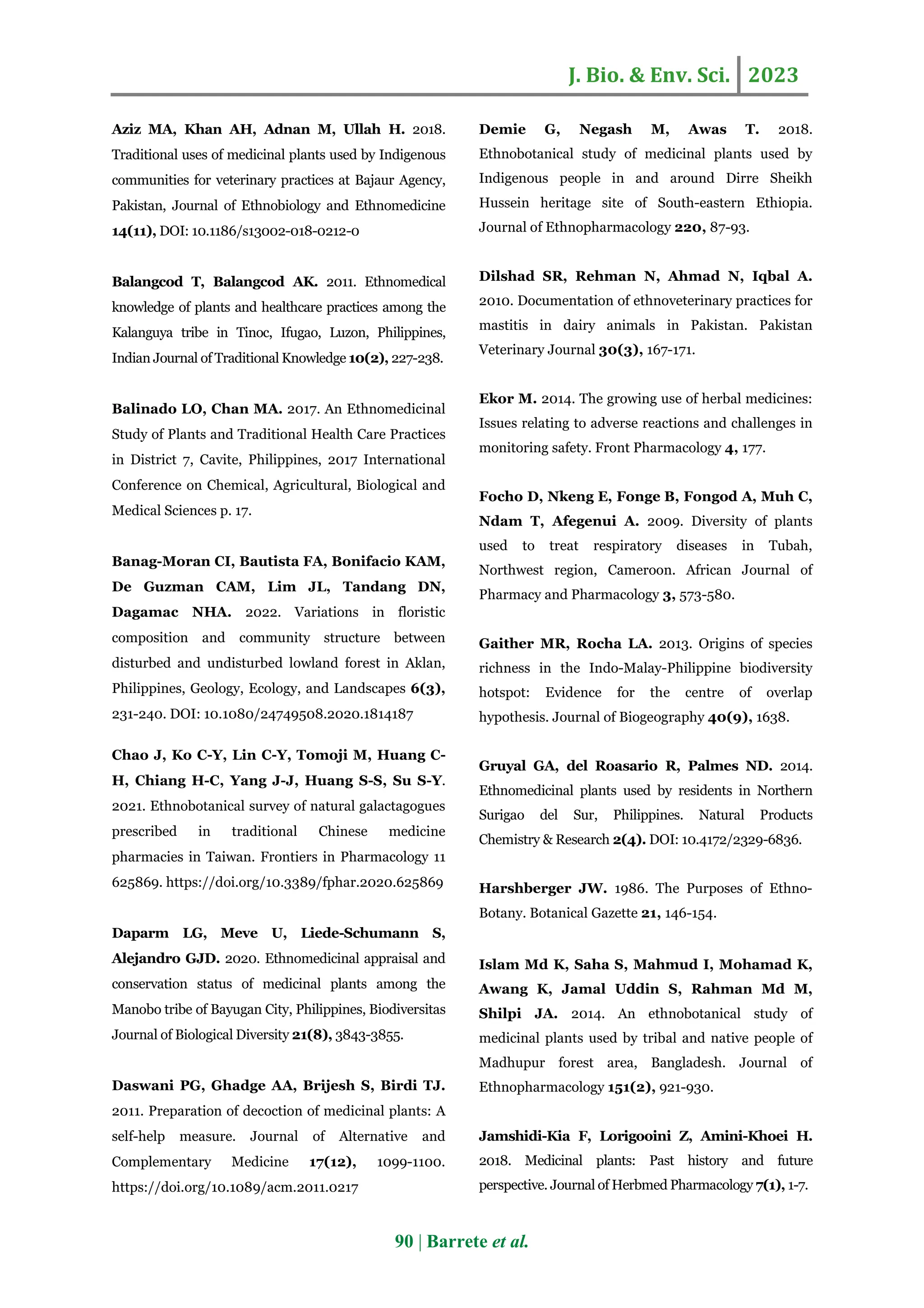 Traditional medicinal plants and practices of an Indigenous community ...